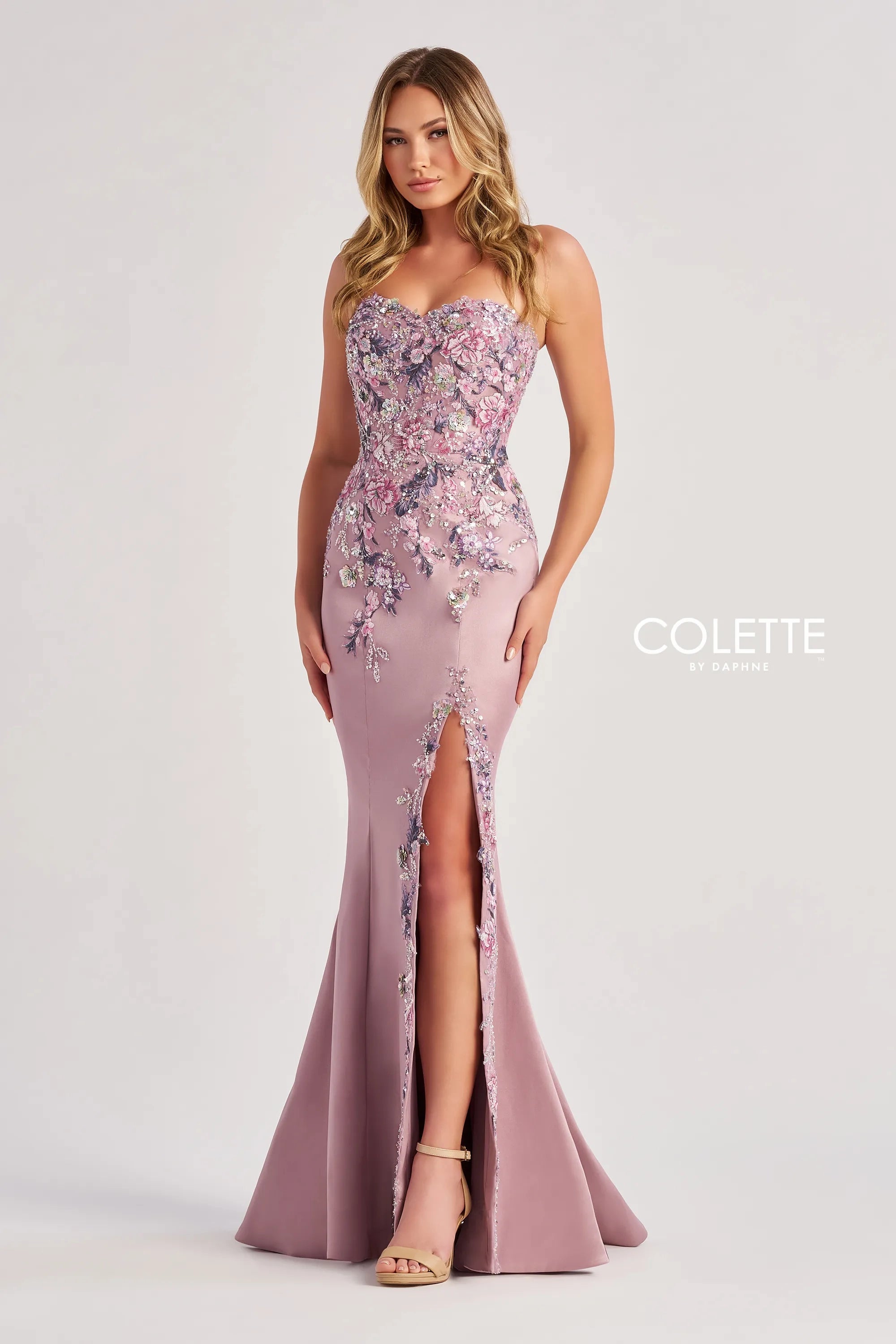 Dusty Lilac Multi Colette By Daphne Cl8410 Long Sequin Beaded Mermaid
