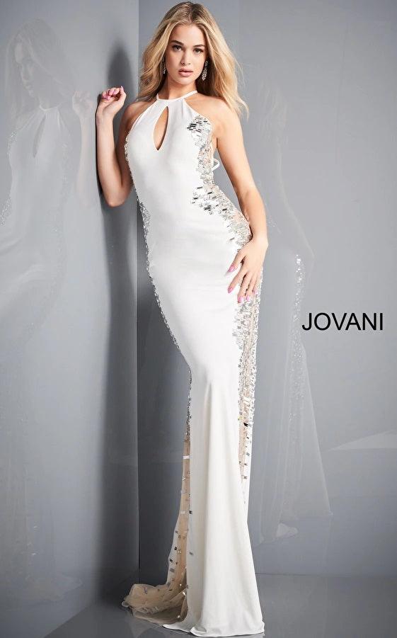 Off White Jovani 1126 Long Formal Sexy Fitted Prom Dress For 9500