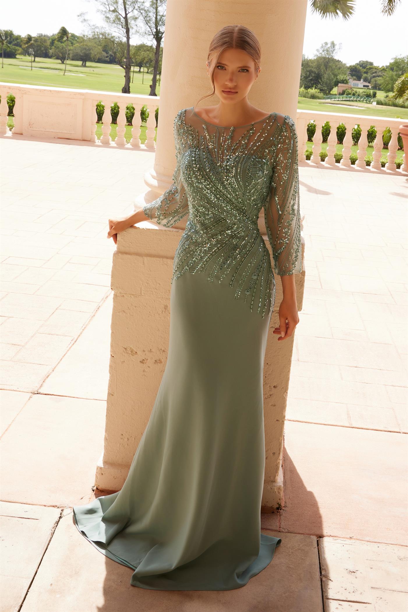 Green Nox Anabel MH137 Long Evening Gown Beaded Mother of the Bride ...