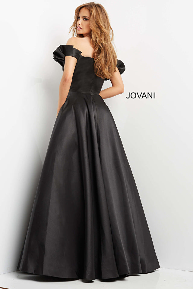 Black Jovani JVN08579 Off the Shoulder Evening Ball Gown for $550.0 ...