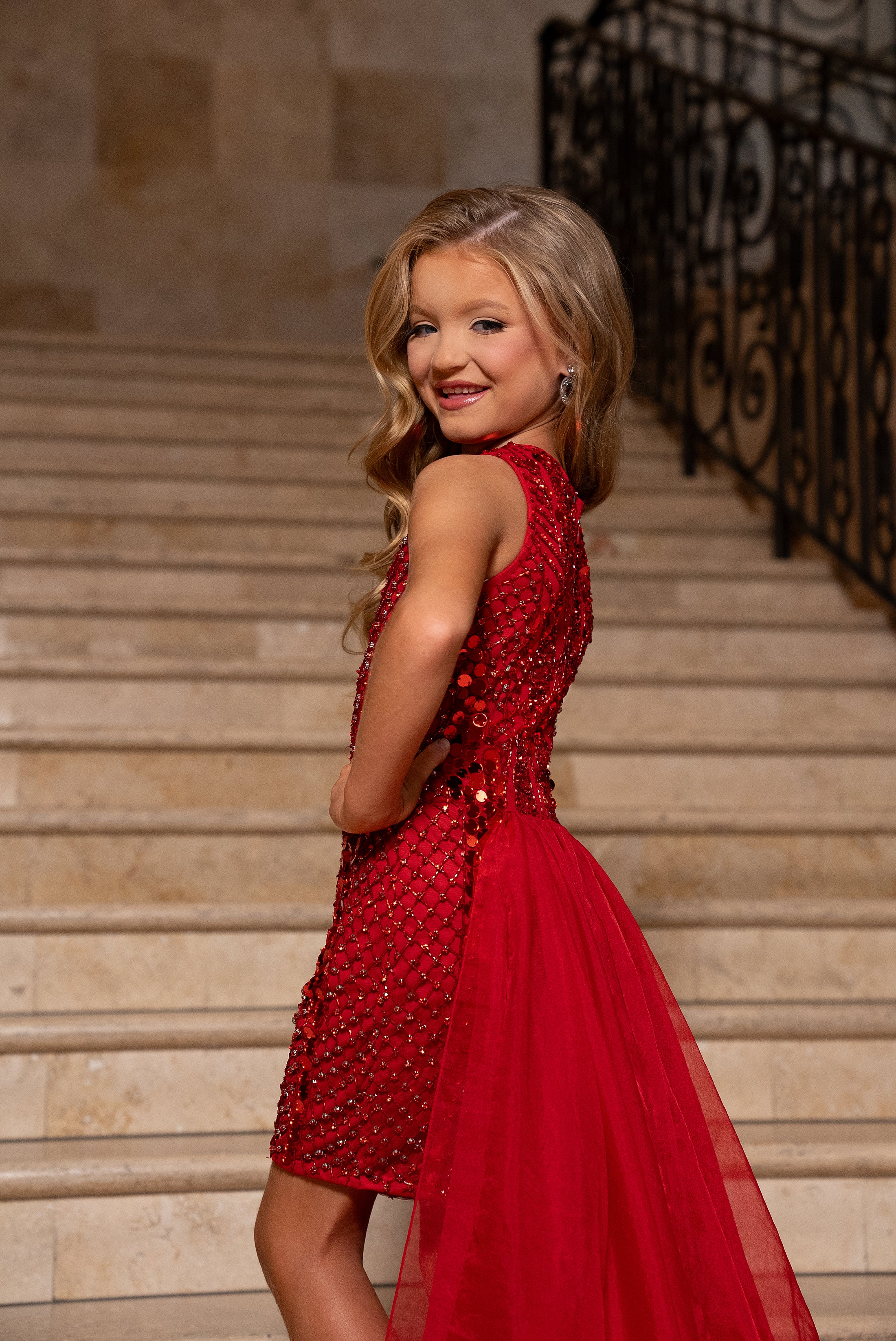 Rachel Allan 10273 Beaded Formal Little Girls Overskirt Romper