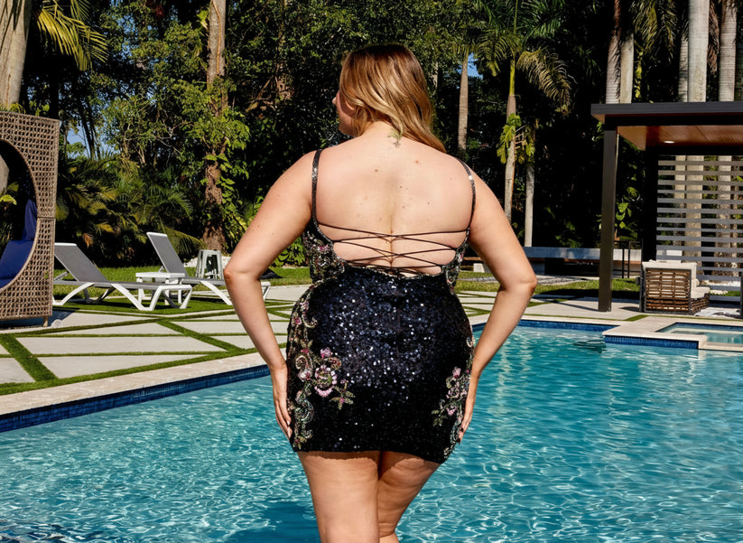 BLACK MULTI Primavera Couture 14029 Short Prom Fitted Homecoming Dress ...