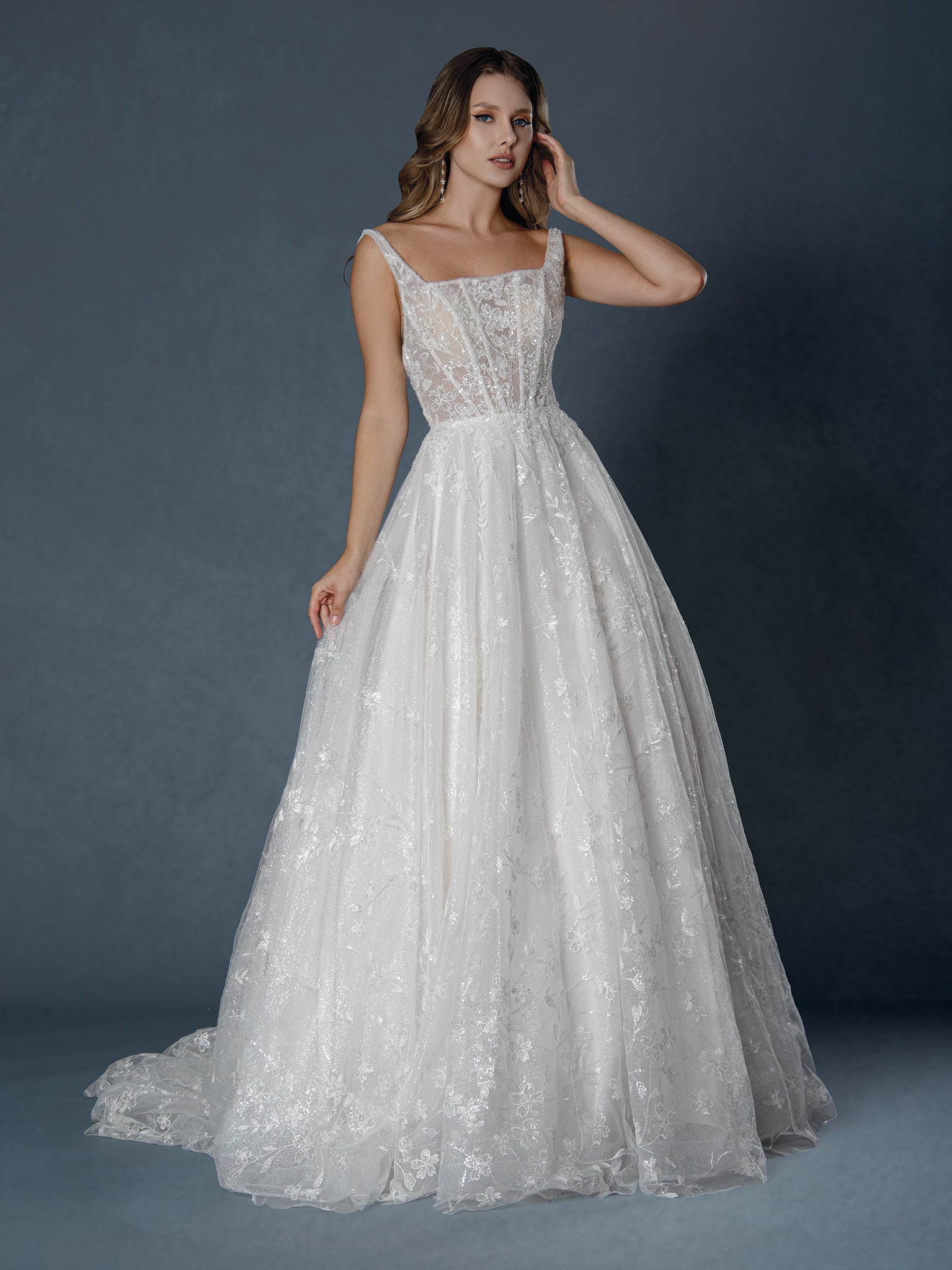 A Line Lace Long Wedding Dress Stella Couture 25526