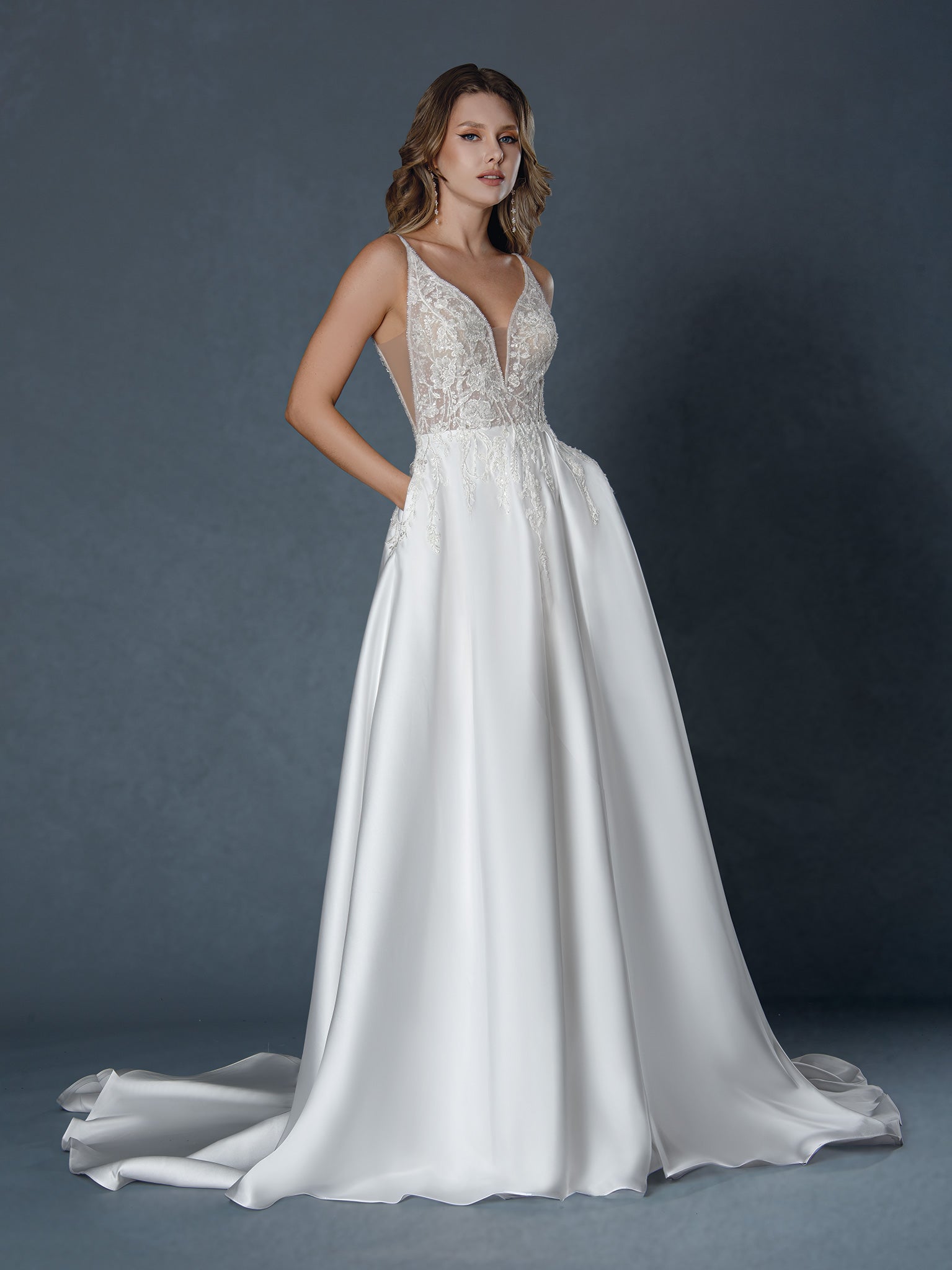 Long A Line Bridal Wedding Dress Stella Couture 25524