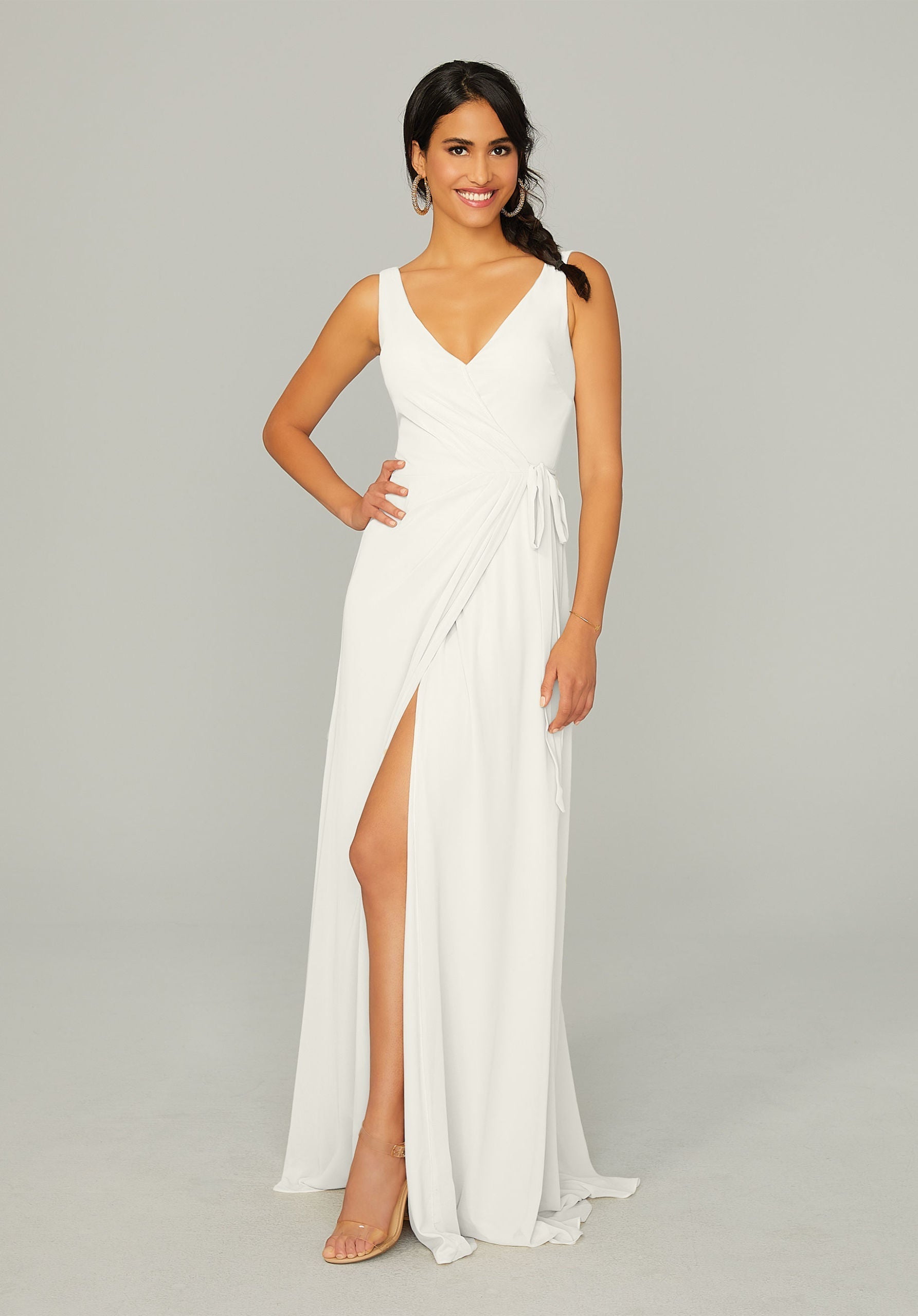 Long Slit Wedding Dress MGNY Madeline Gardner New York 21771