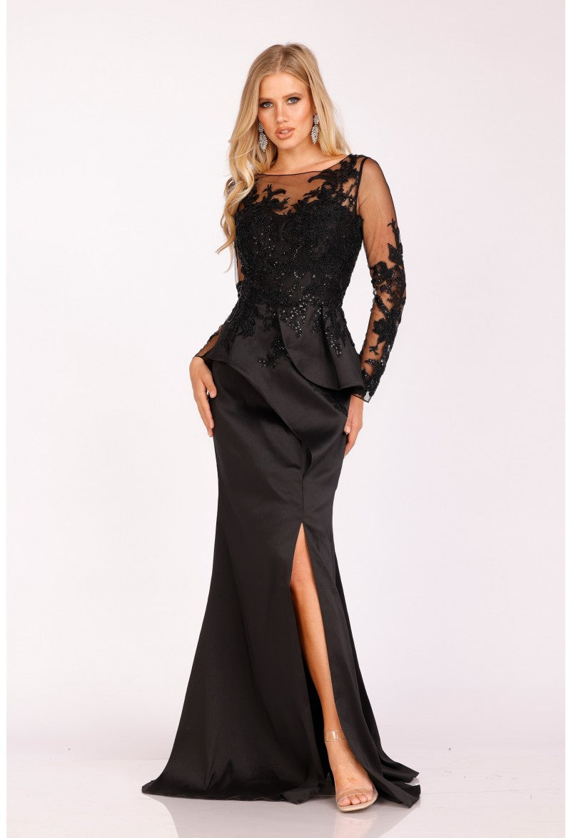 Wine Terani Couture 231M0482 Long Sleeve Mother of the Bride Formal ...