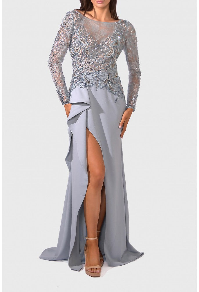 Powder Blue Terani Couture 241M2730 Long Evening Formal Mother of the ...