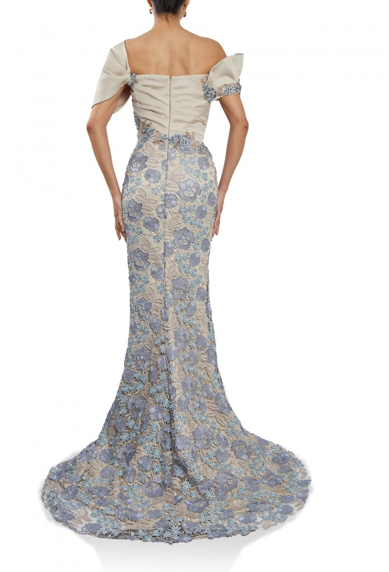 Slate Gold Terani Couture 242E3143 Fitted Long Formal Mermaid Evening ...