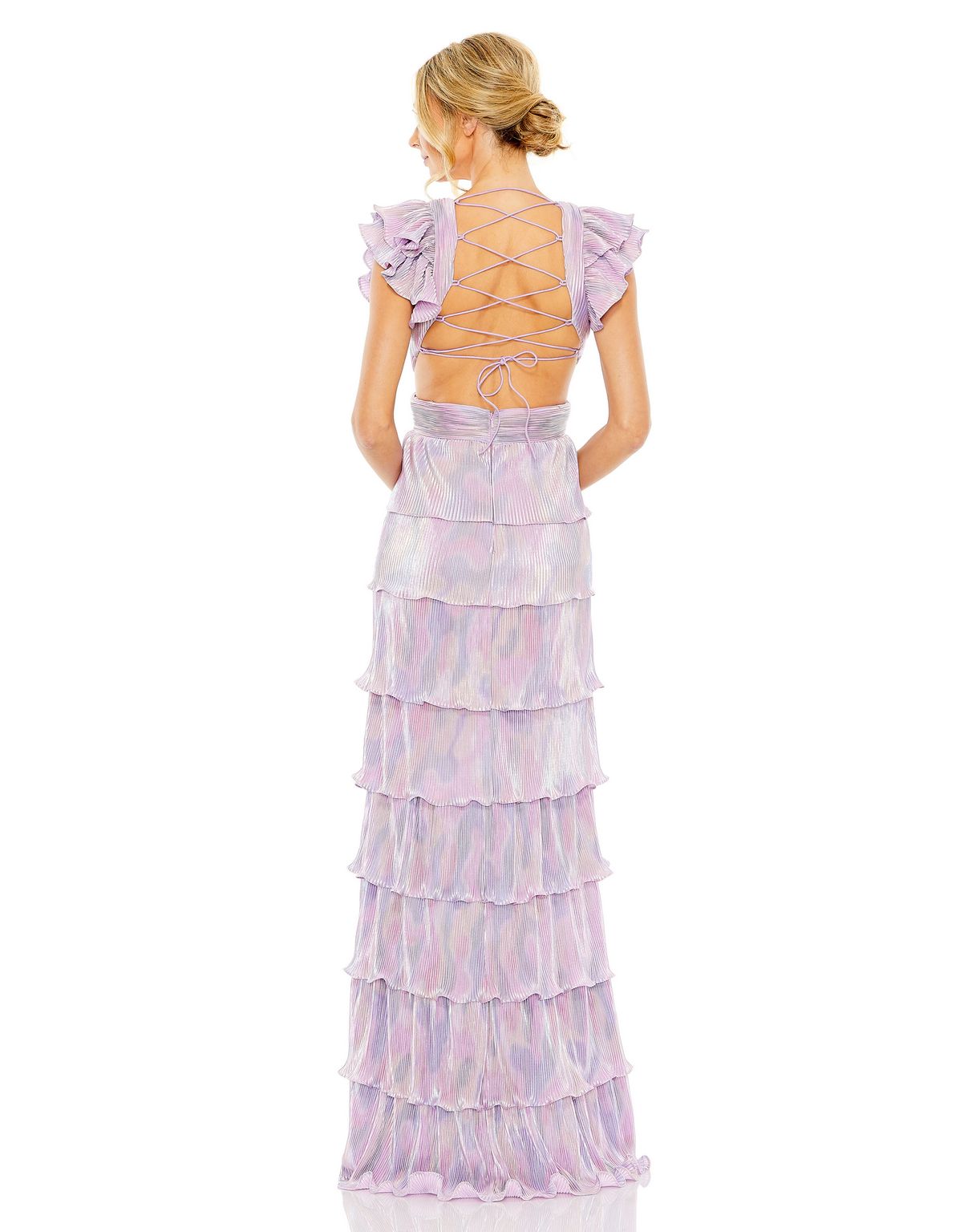 Purple Multi Mac Duggal 26740 Long Formal Metallic Prom Gown for $498.0 ...