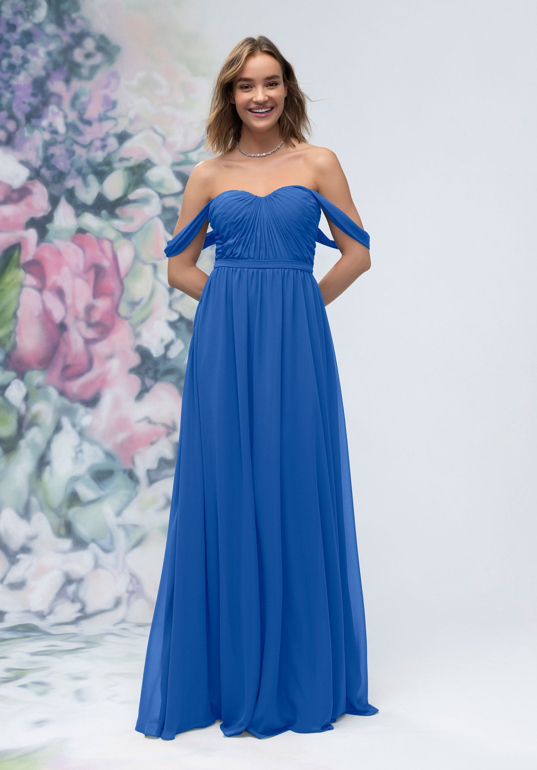 Formal Long A Line Pleated Evening Dress MGNY Madeline Gardner New York ...