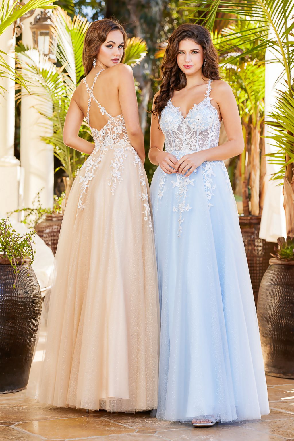 Adora 3089 A Line Floral Long Formal Prom Dress