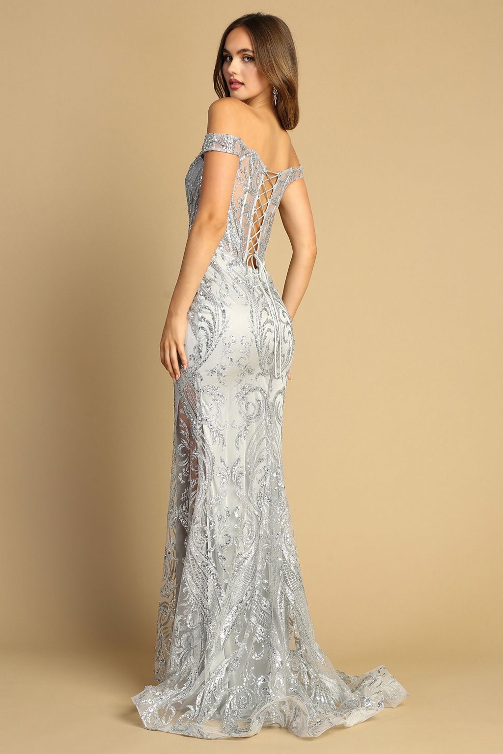 Black Adora 3168 Long Formal Glitter Print Mermaid Prom Dress for $217. ...