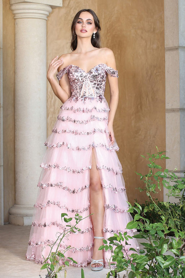 Blush Adora 3213 A Line Sequin Long Formal Prom Dress for $225.0 – The ...