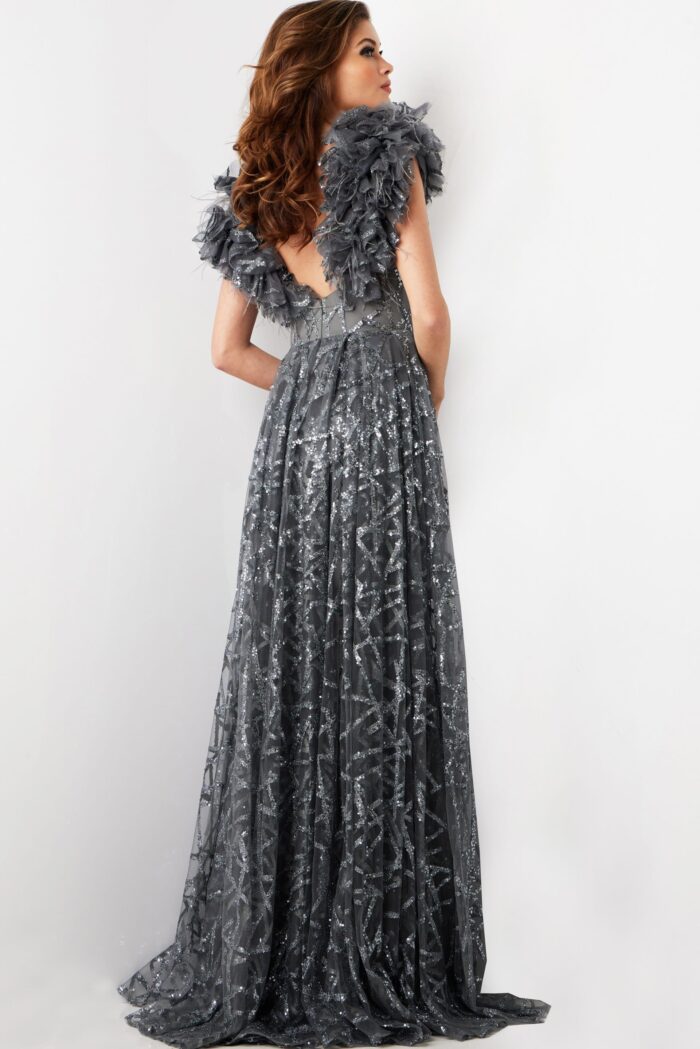 Gunmetal Jovani 37206 Mermaid Long Formal Evening Dress for $680.0 ...