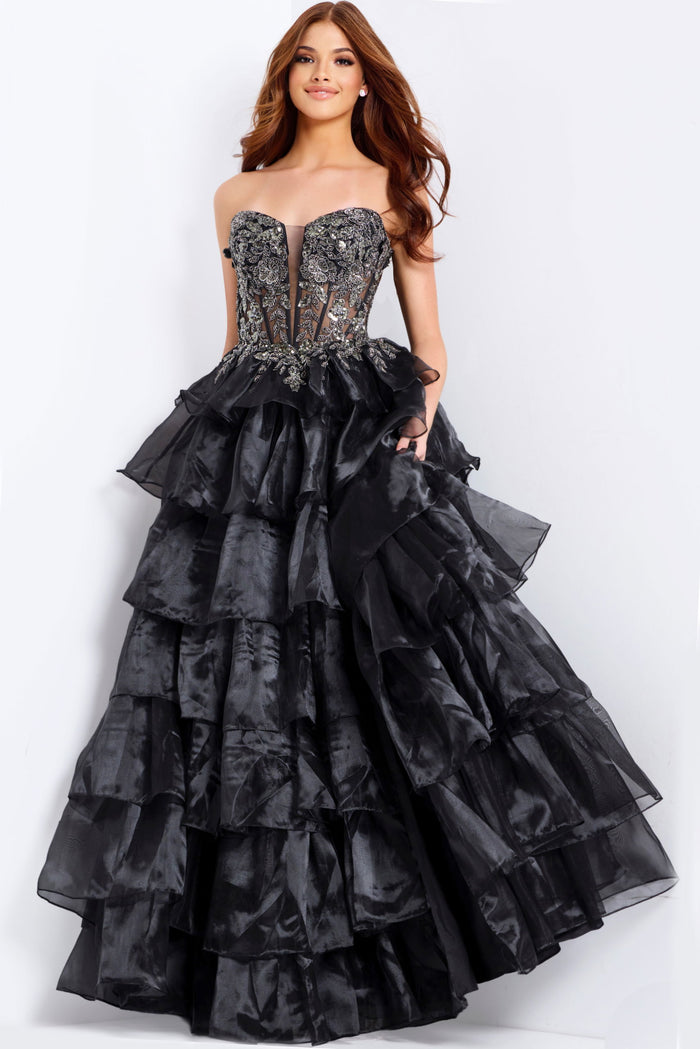 Jovani 50259 Long Formal Corset Beaded Prom Dress