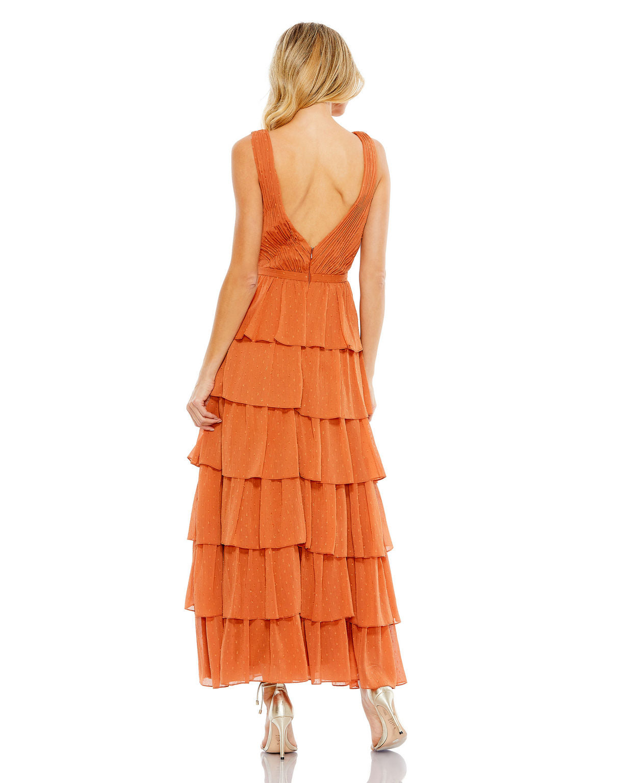 Burnt Orange Mac Duggal 55843 Long Formal A Line Prom Dress for $179.0 ...
