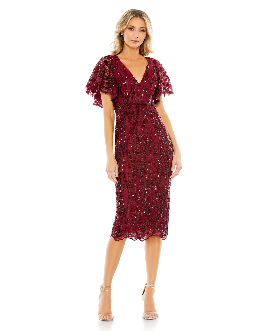 Short Sequins Dress Mother of the Bride Mac Duggal 68013