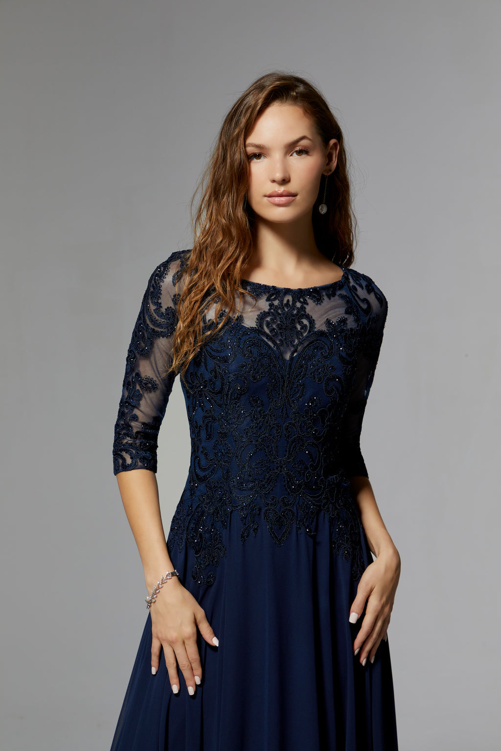 Champagne MGNY Madeline Gardner New York 71622 Long Formal Mother of ...