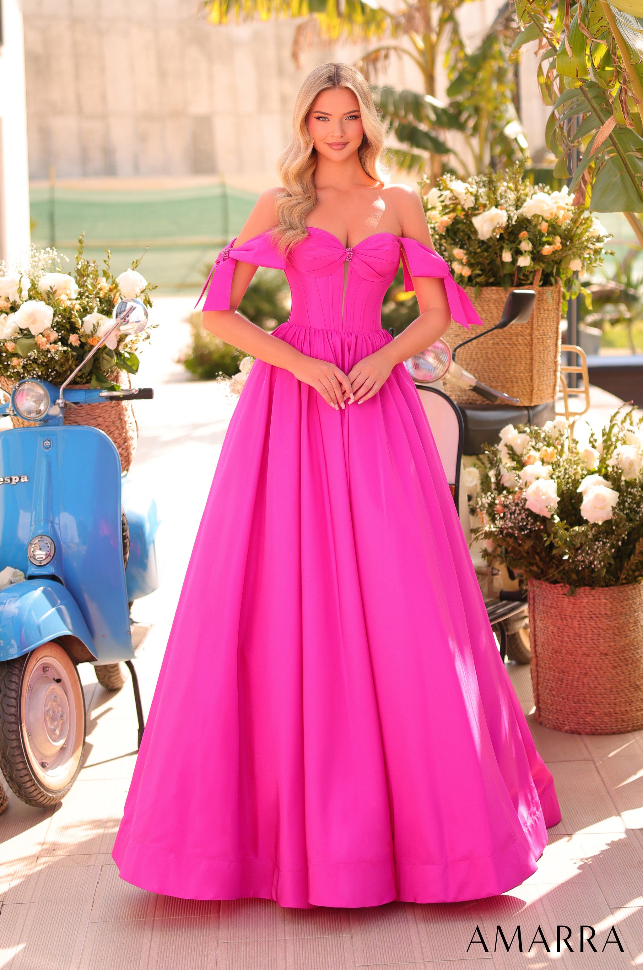 Amarra 88995 Long Ball Gown Corset Prom Dress