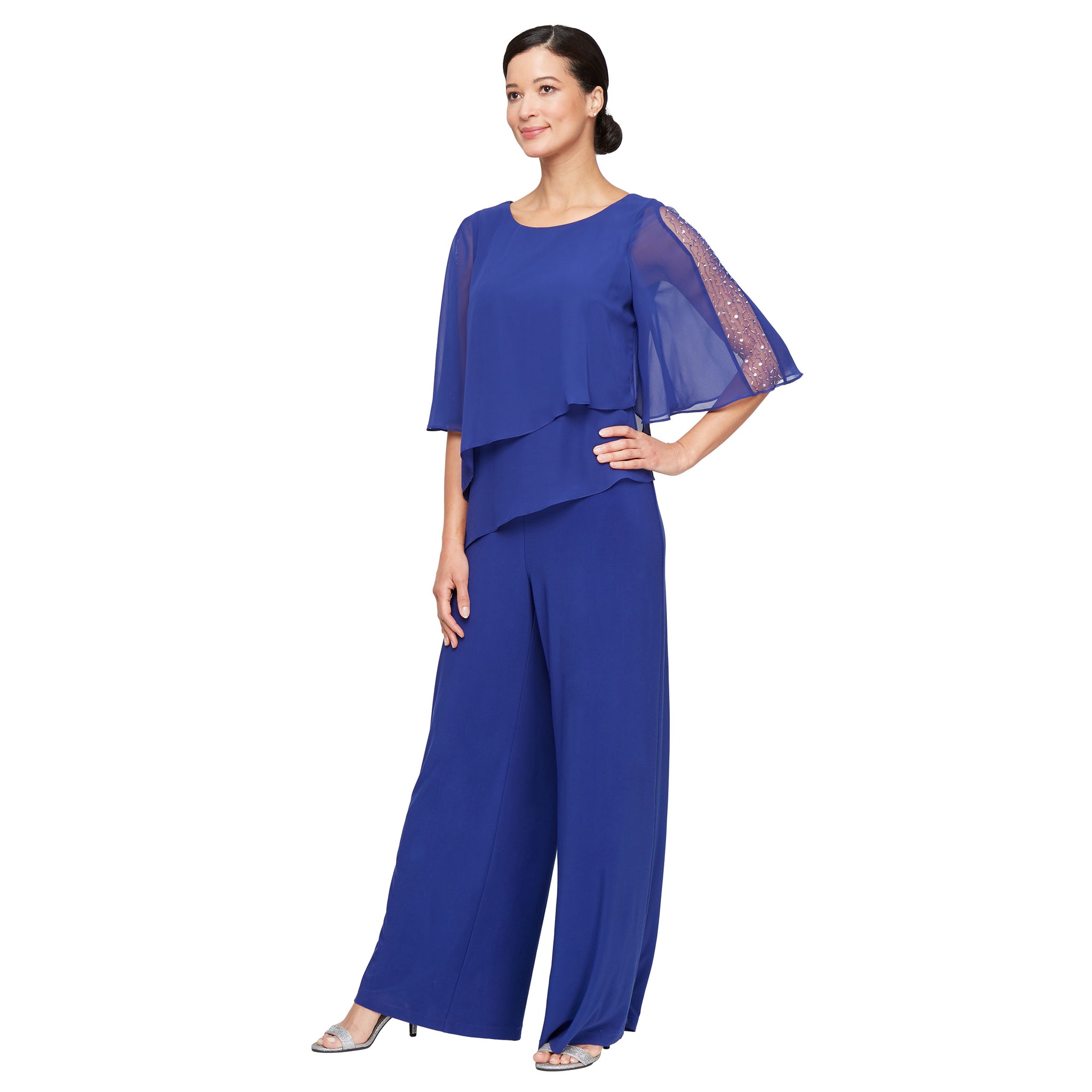 SL Fashions 9177537 Long Formal Mother of the Bride Pant Suit