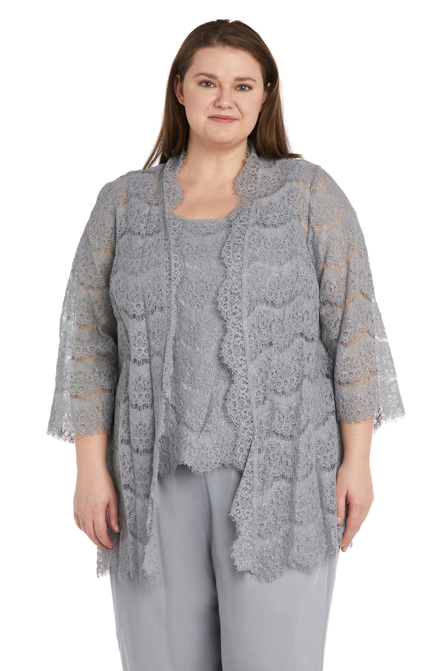 Silver R&M Richards 9846W Plus Size Formal Jacket Pant Suit for $139.0 ...