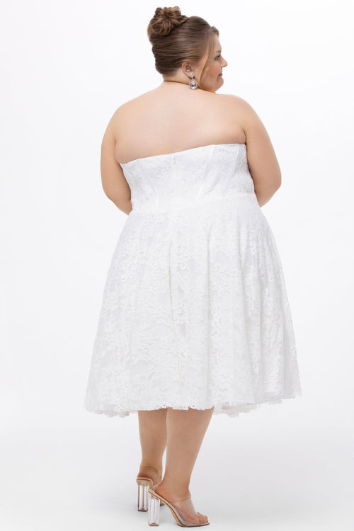 Sydneys Closet CE2613 Short Plus Size Lace Simple Wedding Dress