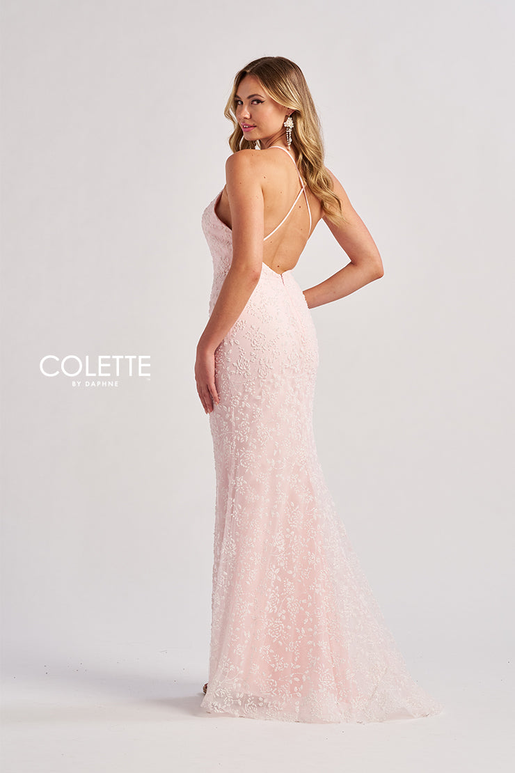 Ice Pink Colette by Daphne CL8655 Glitter Long Mermaid Formal Beaded ...