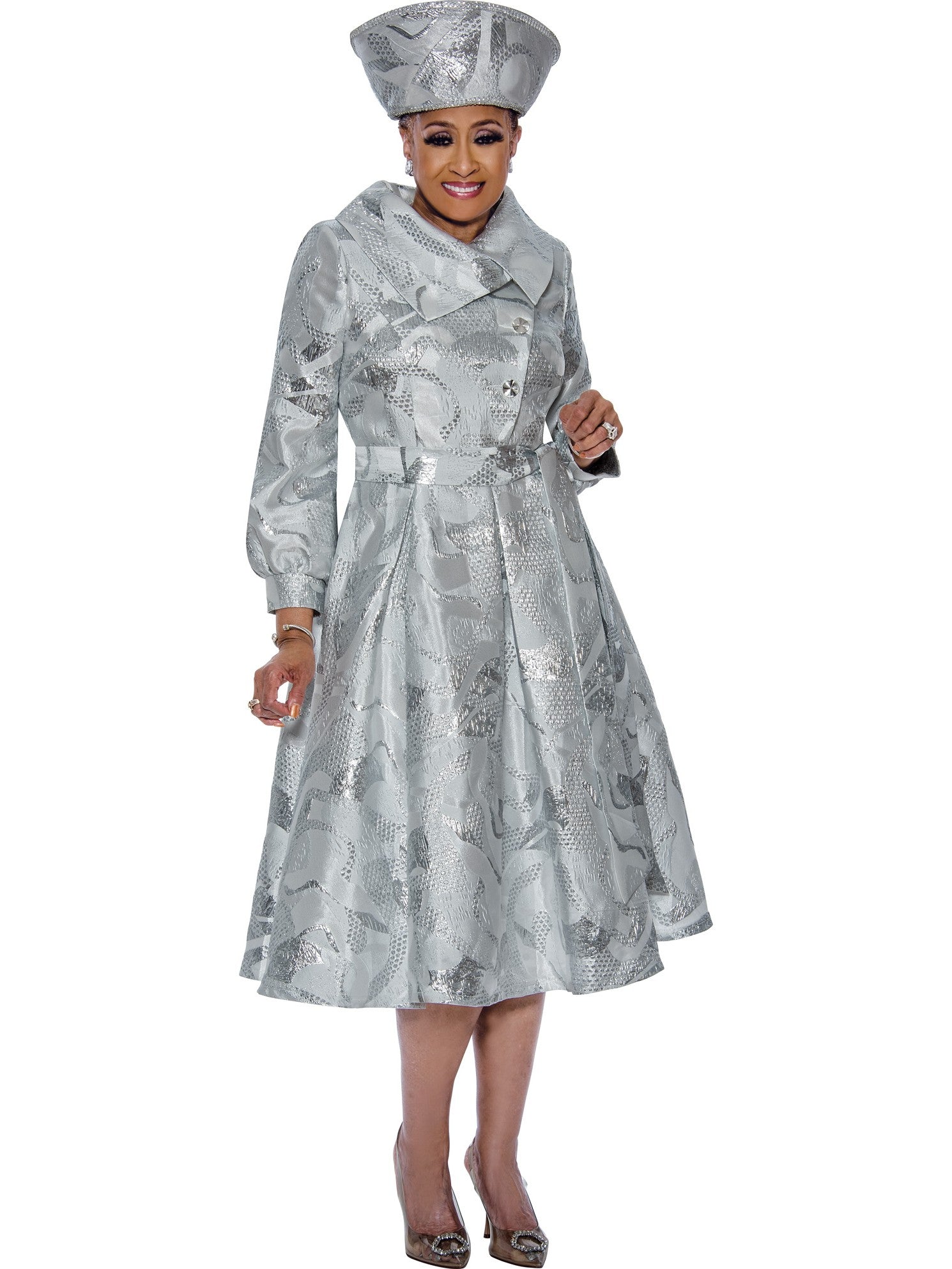 Divine Apparel DCC5111W Plus Size Mother of the Bride Midi Dress