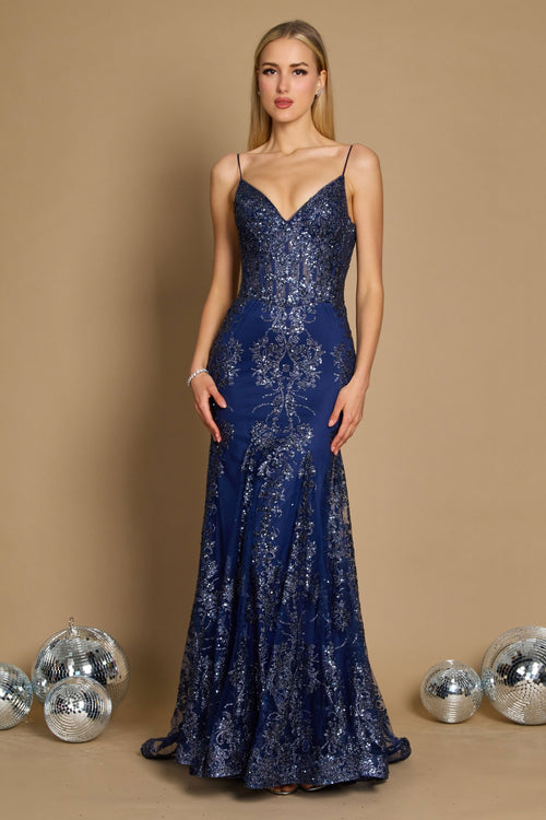 Fitted Corset Long Formal Prom Dress For Formal Event Dylan & David DD1238