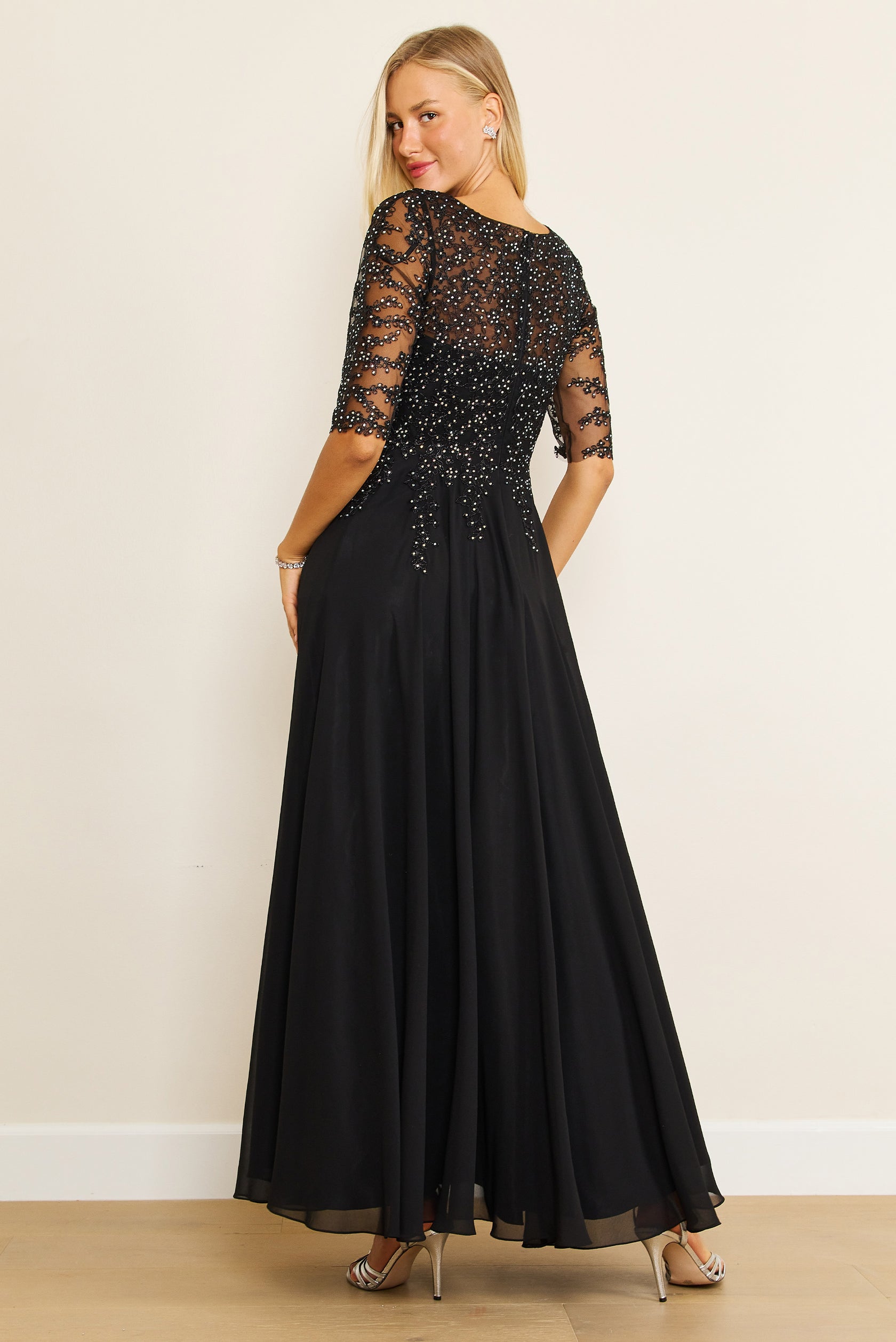 Black Long Sleeve Chiffon Formal Evening Dress for $79.99 – The Dress ...