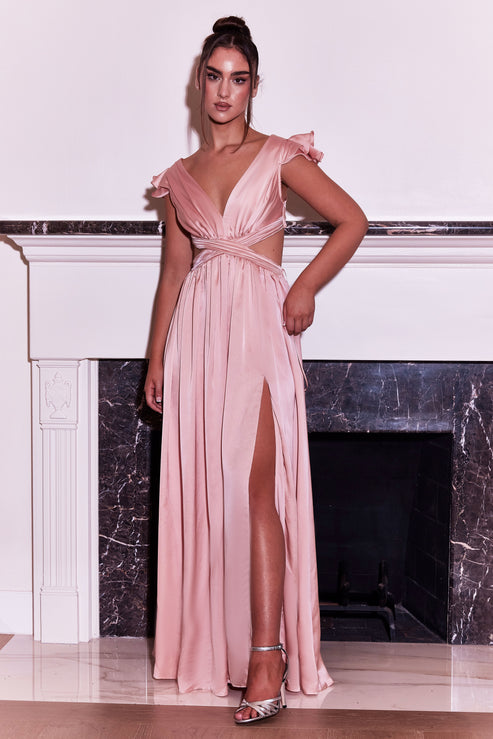 Champagne Dylan And Davids Long Sexy Prom Dress Cut Out Low Back For 45