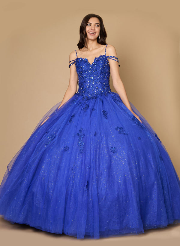 Long Quinceanera Dress Glitter Ball Gown
