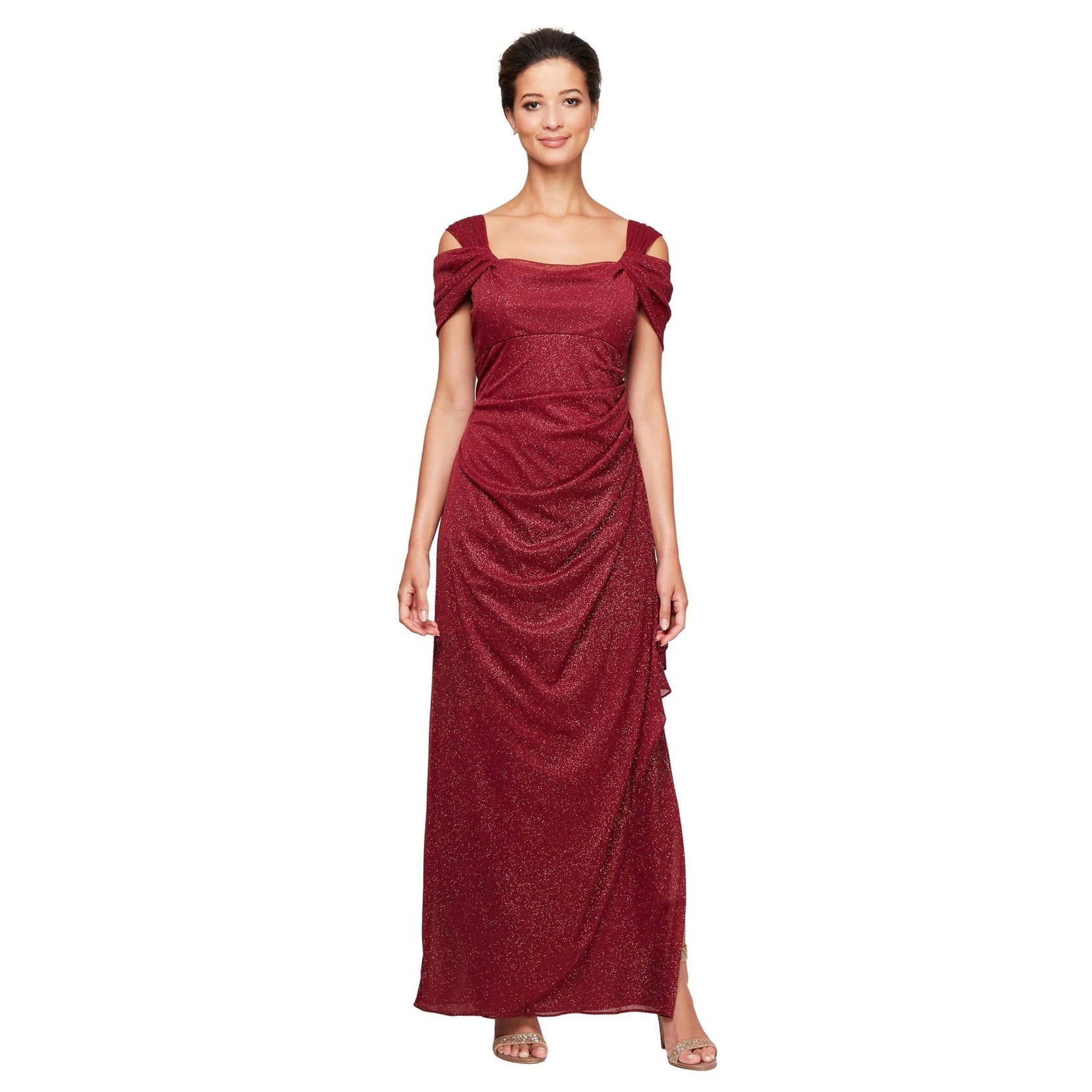 Fig Alex Evenings AE133026 Long Formal Glitter Mesh Dress for $159.99 ...
