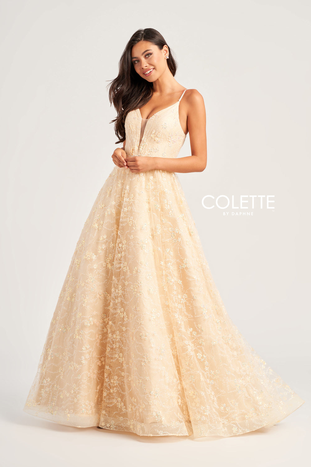 Champagne Colette CL5288 Sequin Prom Long Formal Ball Gown for $599.99 ...