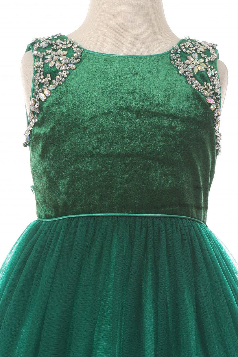 Beaded Velvet and Tulle Dress Flower Girl | Dress Outlet – The Dress Outlet
