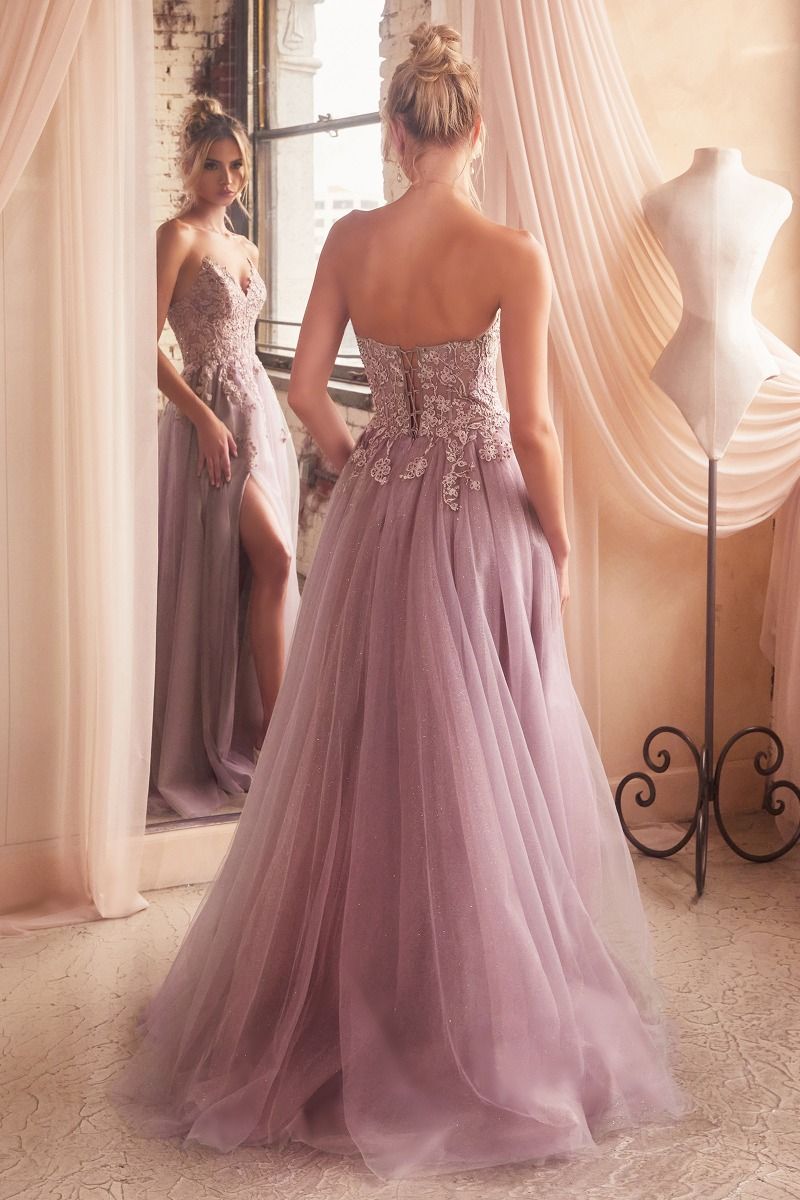 Dusty Mauve Cinderella Divine C148 Glitter Formal Prom Long Dress For