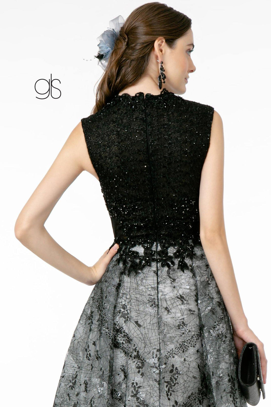 Black/Silver Embroidered Jewel Prom Long Dress for $411.99 – The Dress ...