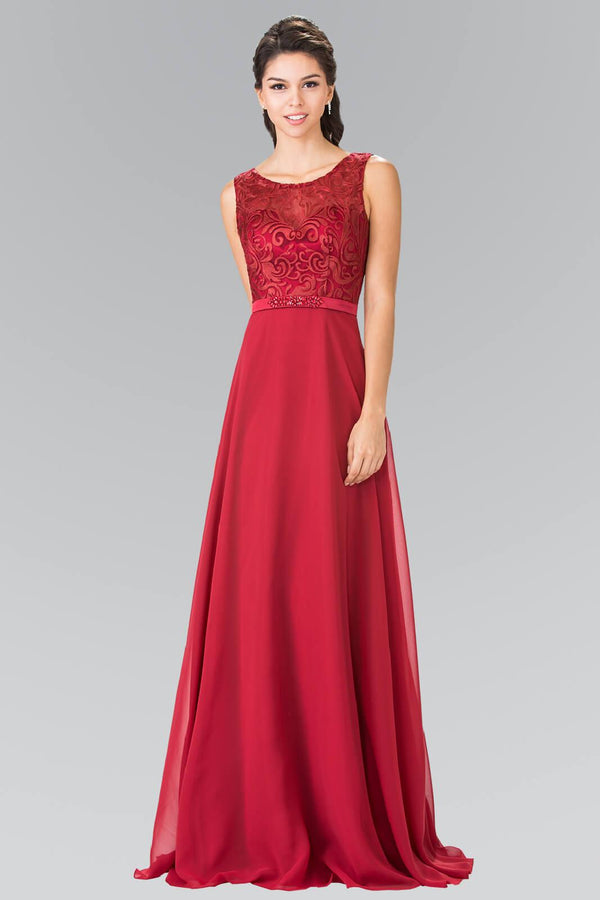 Champagne Embroidery Top Chiffon Long Prom Dress Formal for $112.99 ...