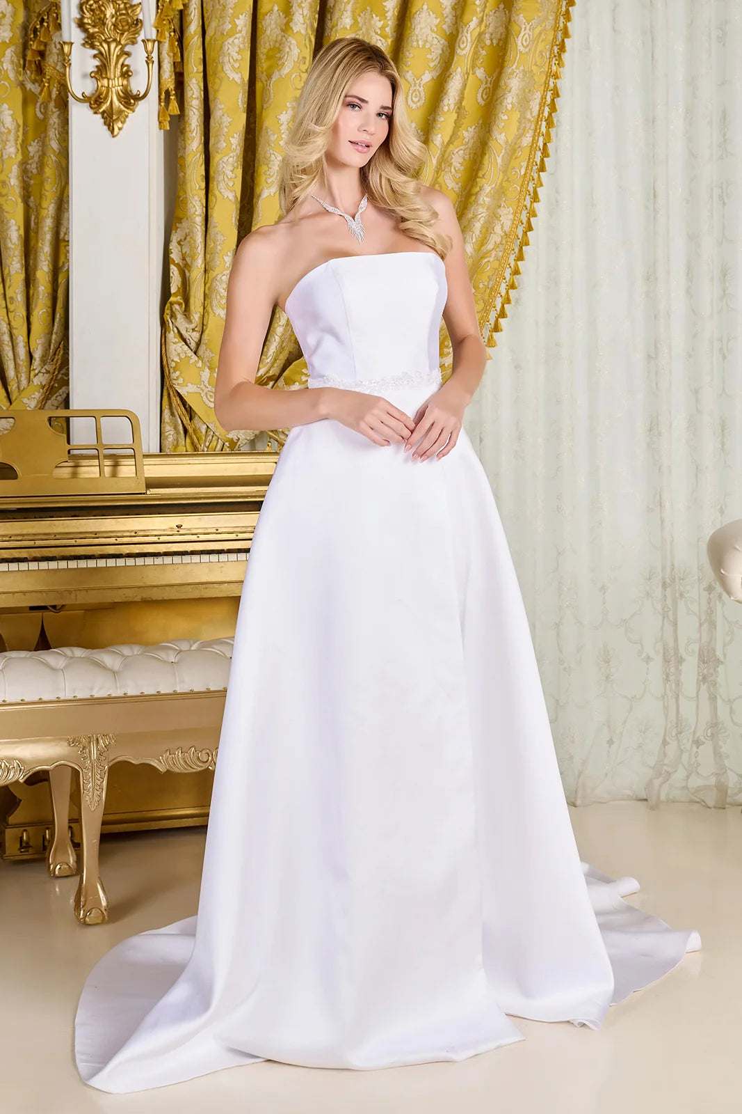 GLS GL3718 Beaded A Line Bridal Long Wedding Dress