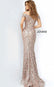 Copper Jovani 1122 Long Off Shoulder Sequin Gown for $680.0 – The Dress Outlet