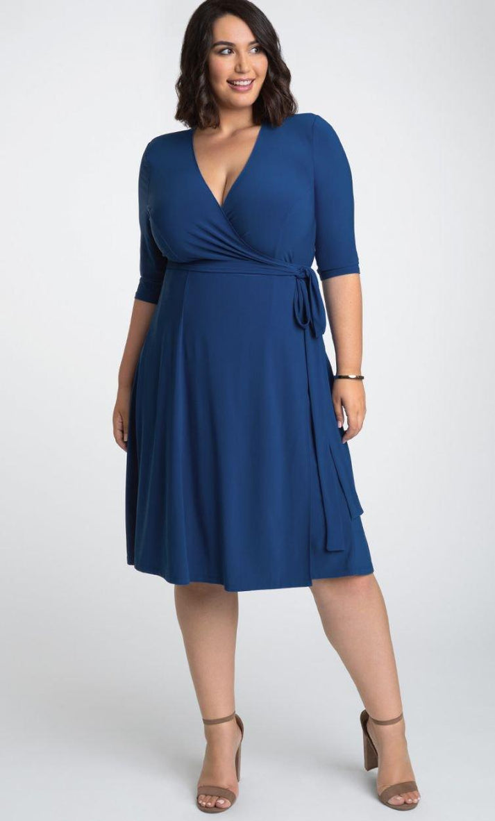 Indigo Rain Print Essential Wrap Short Plus Size Dress for $79.2 – The ...