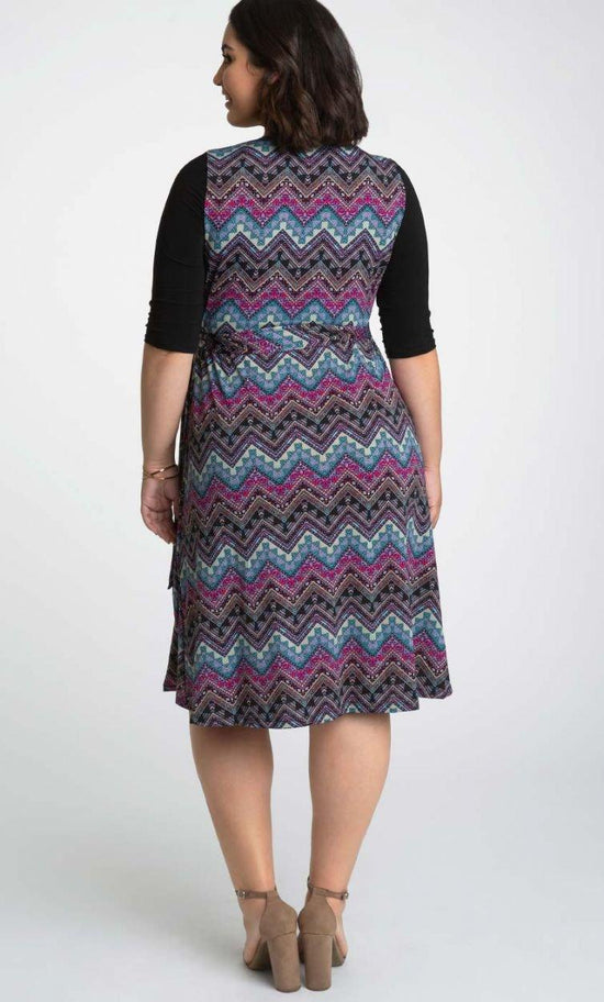 Pink Aztec Print Plus Size Short Wrap Dress for $97.2 – The Dress Outlet