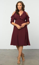 Raspberry Cooler Short Wrap Dress Cocktail for $88.0 – The Dress Outlet