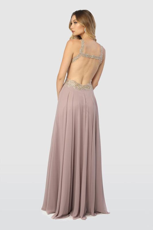 Tan Gold Long Evening Gown Open Back Prom Dress Tan Gold for $59.99 ...