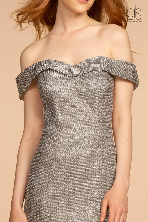 Silver Long Formal Off Shoulder Prom Dress | DressOutlet for $181.99 ...