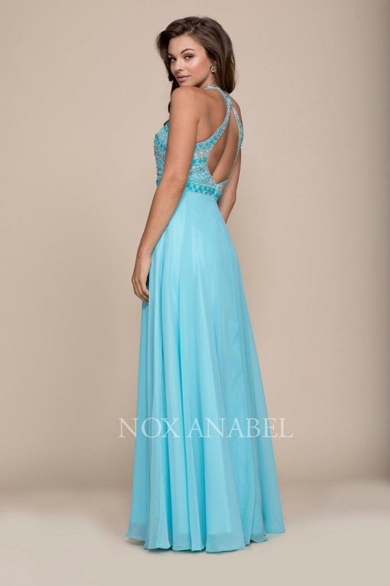 Aqua Blue Long Open Back Prom Dress Evening Gown for $189.99 – The ...
