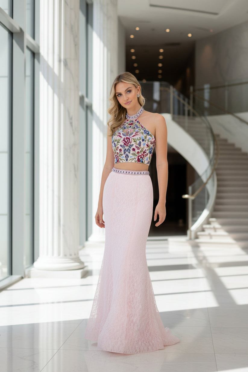 Aqua Blue Two Piece Sexy Long Prom Dress Evening Gown for $109.99 – The ...