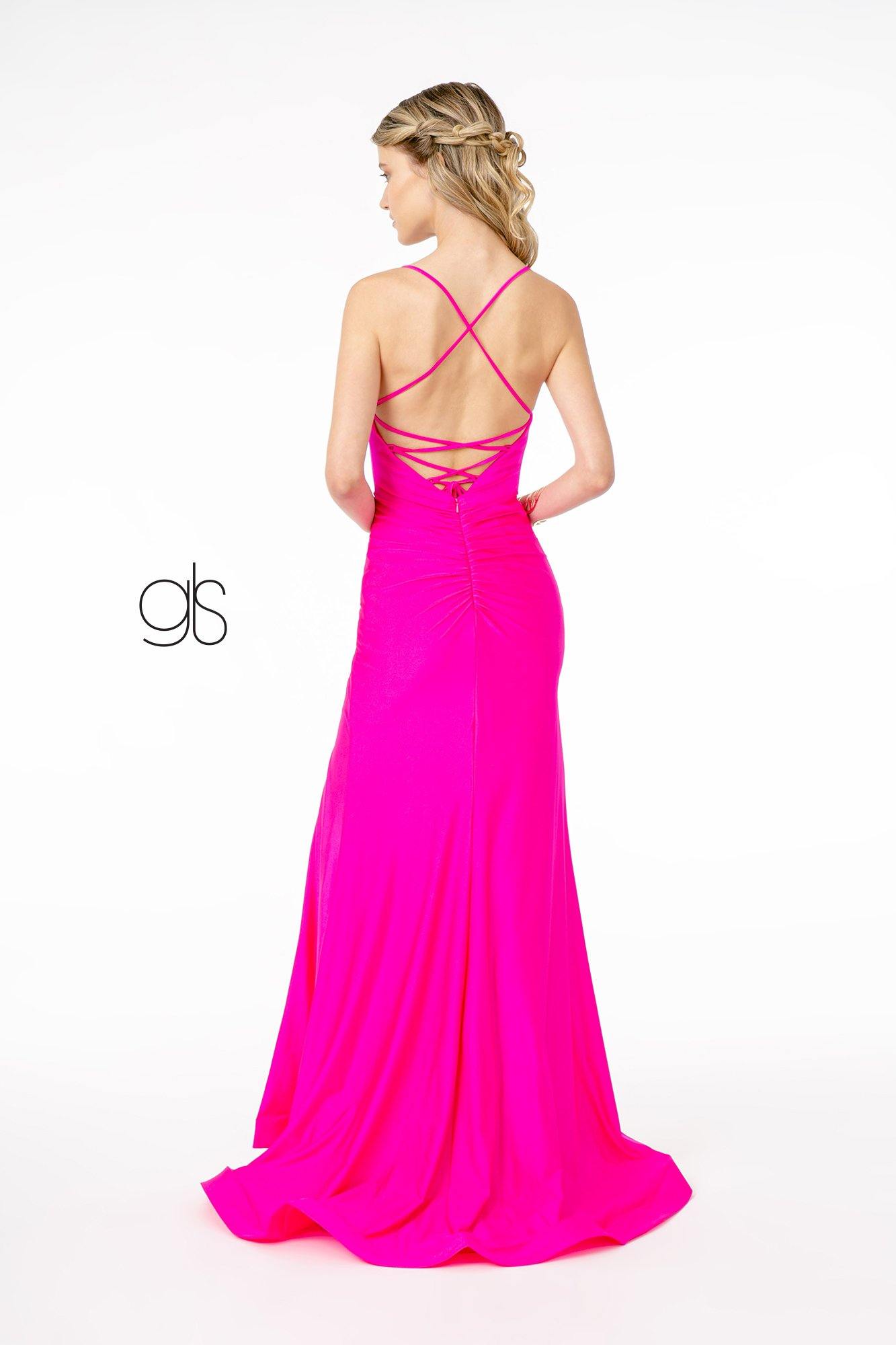 Fuchsia Mermaid Ruched Jersey Long Prom Dress for $149.99 – The Dress ...
