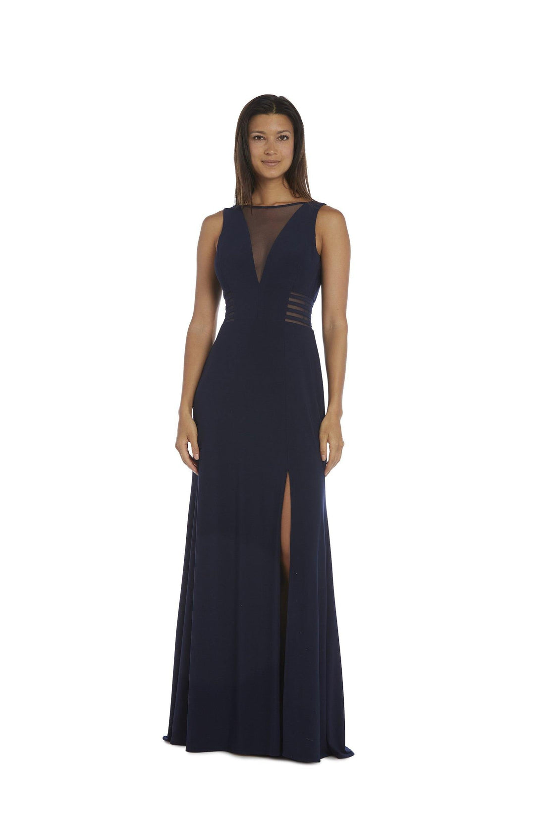Navy Morgan & Co 12173 Long Glitter Lace Formal Dress for $89.99 – The ...