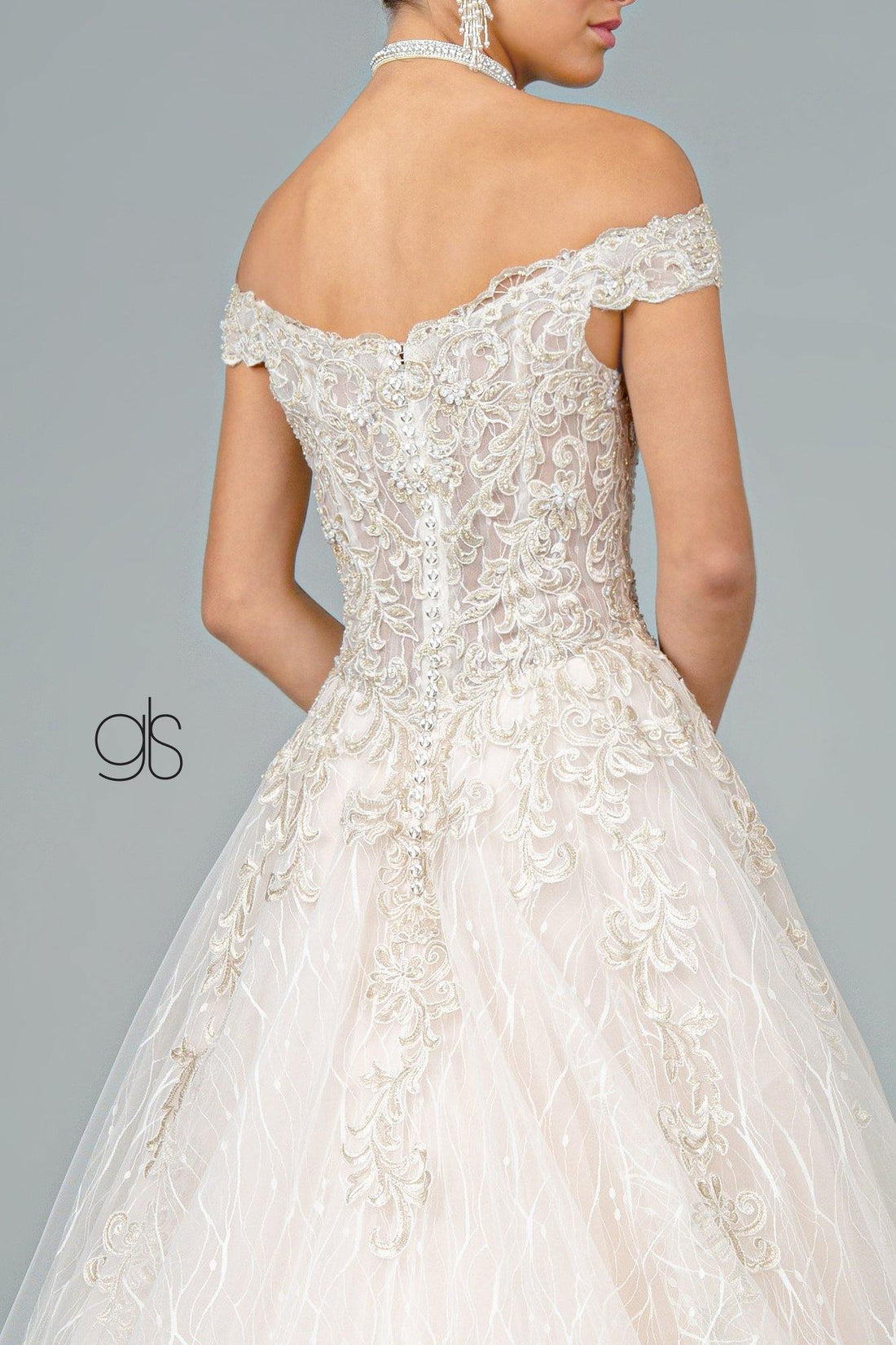 Ivory/Cream Multi-Layered Embroidered Long Wedding Gown for $897.99 ...